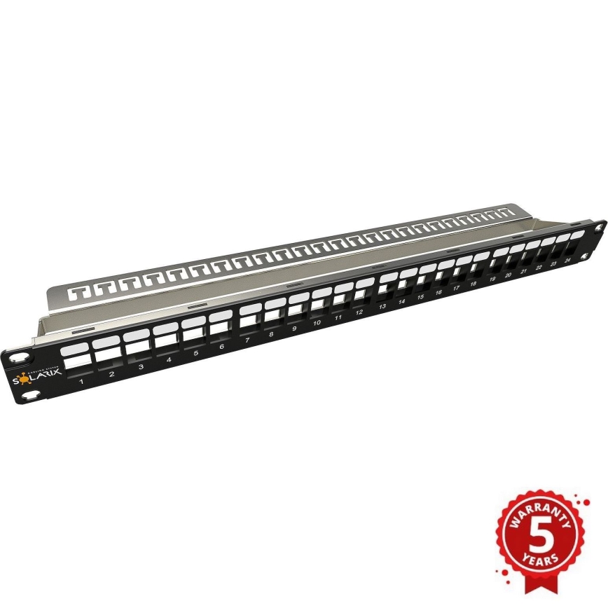 19" modular blank patch panel 24 ports 1U