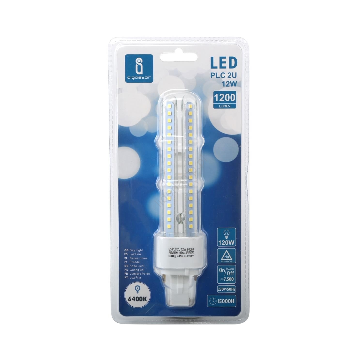 LED Żarówka G24D-3/12W/230V 6400K - Aigostar