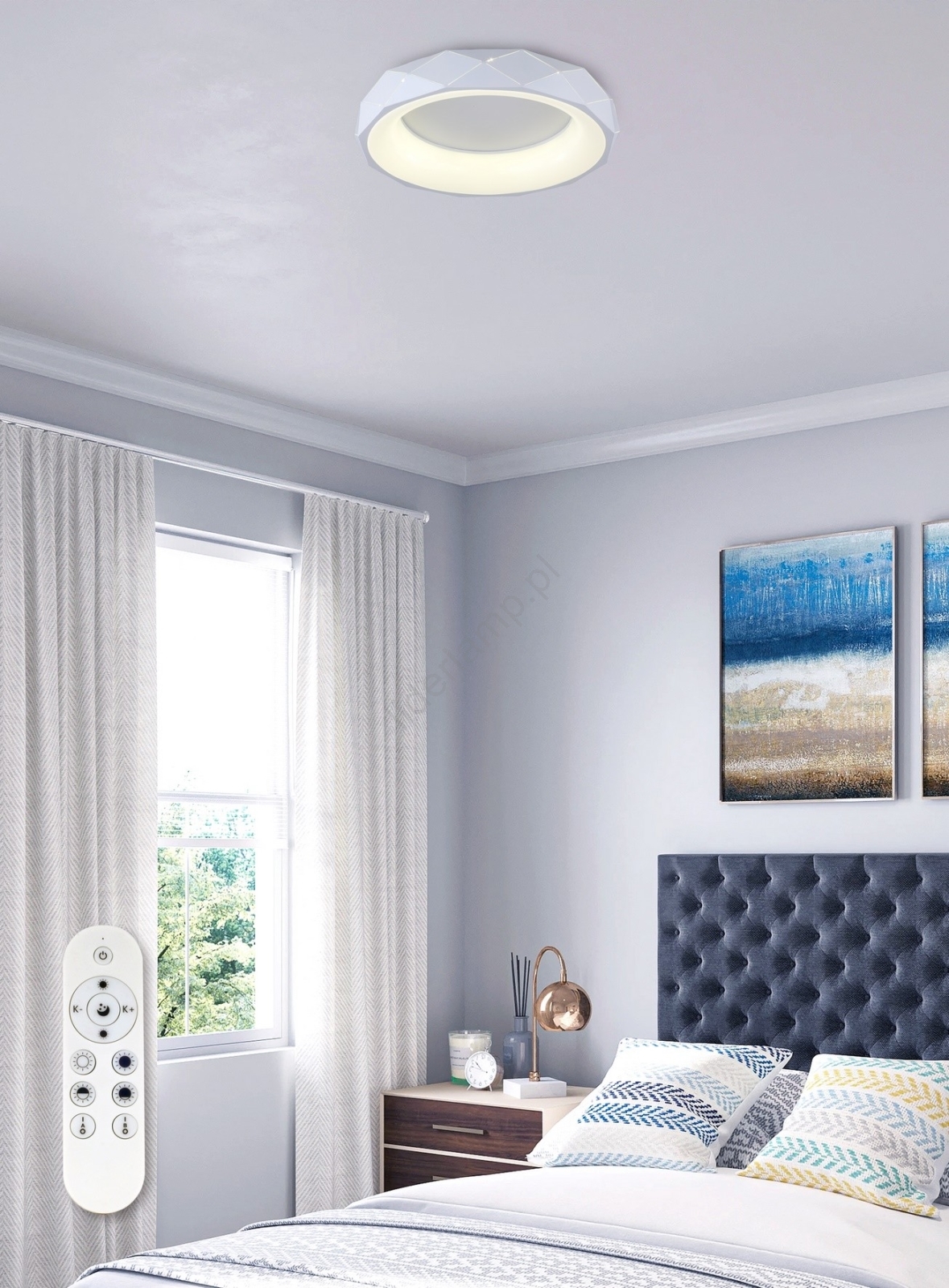 Top Light - LED Plafon ściemnialny LED/45W/230V biały + pilot zdalnego ...