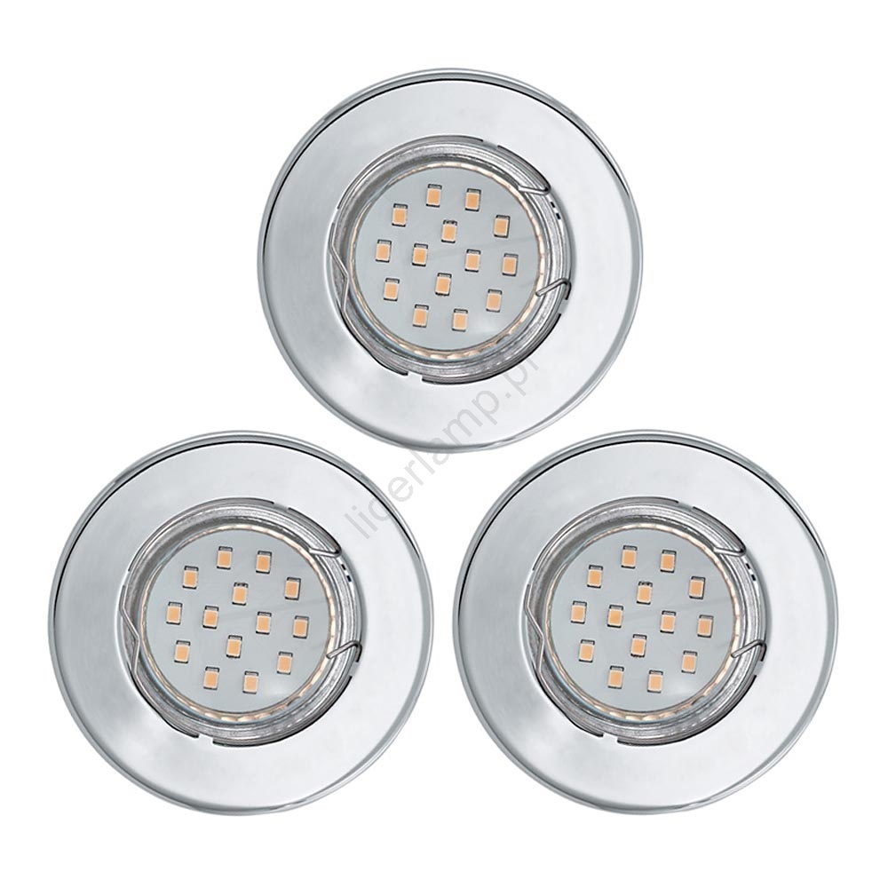 Zestaw 3x Led Oczko Halogenowe 3xgu10 3w 230v Igoa Chrom Połysk