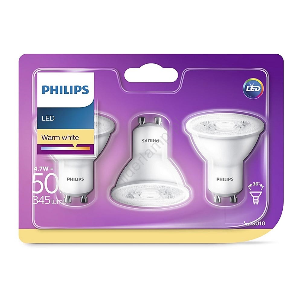 ZESTAW 3x LED Żarówka Philips GU10/4,7W/230V ZESTAW 3x LED Żarówka Philips GU10/4,7W/230V